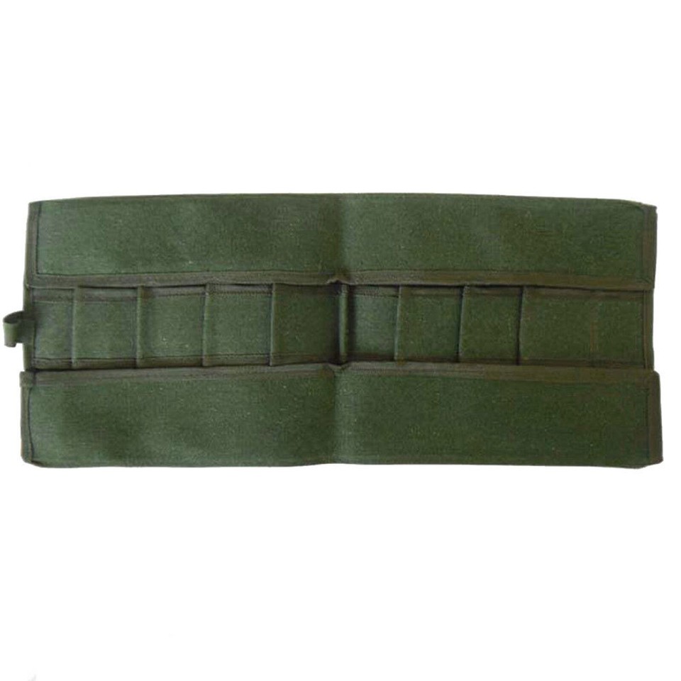 10Pocket Canvas Spanner Wrench Tool Roll Up storage bag Organizer ...