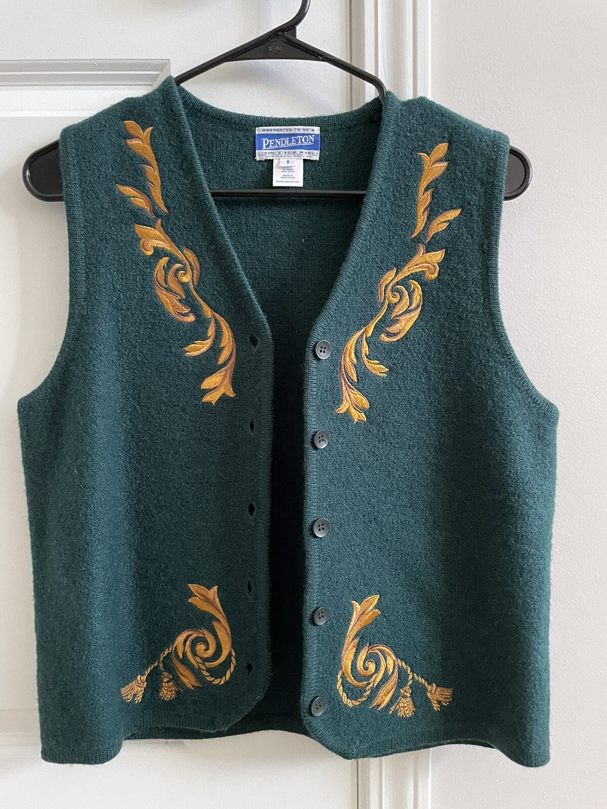 Pendleton Green Wool Vest Women Small NWOT | eBay