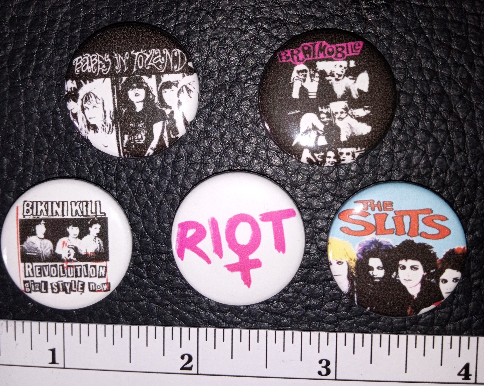 5 Riot Grrrl Button Pins Badges Brooches Lot Set Riot Girl Bikini Kill ...