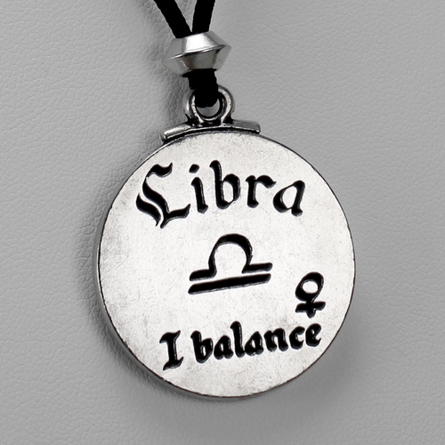 Libra Zodiac Pendant Astrology Necklace Horoscope Jewelry Pewter Amulet ...
