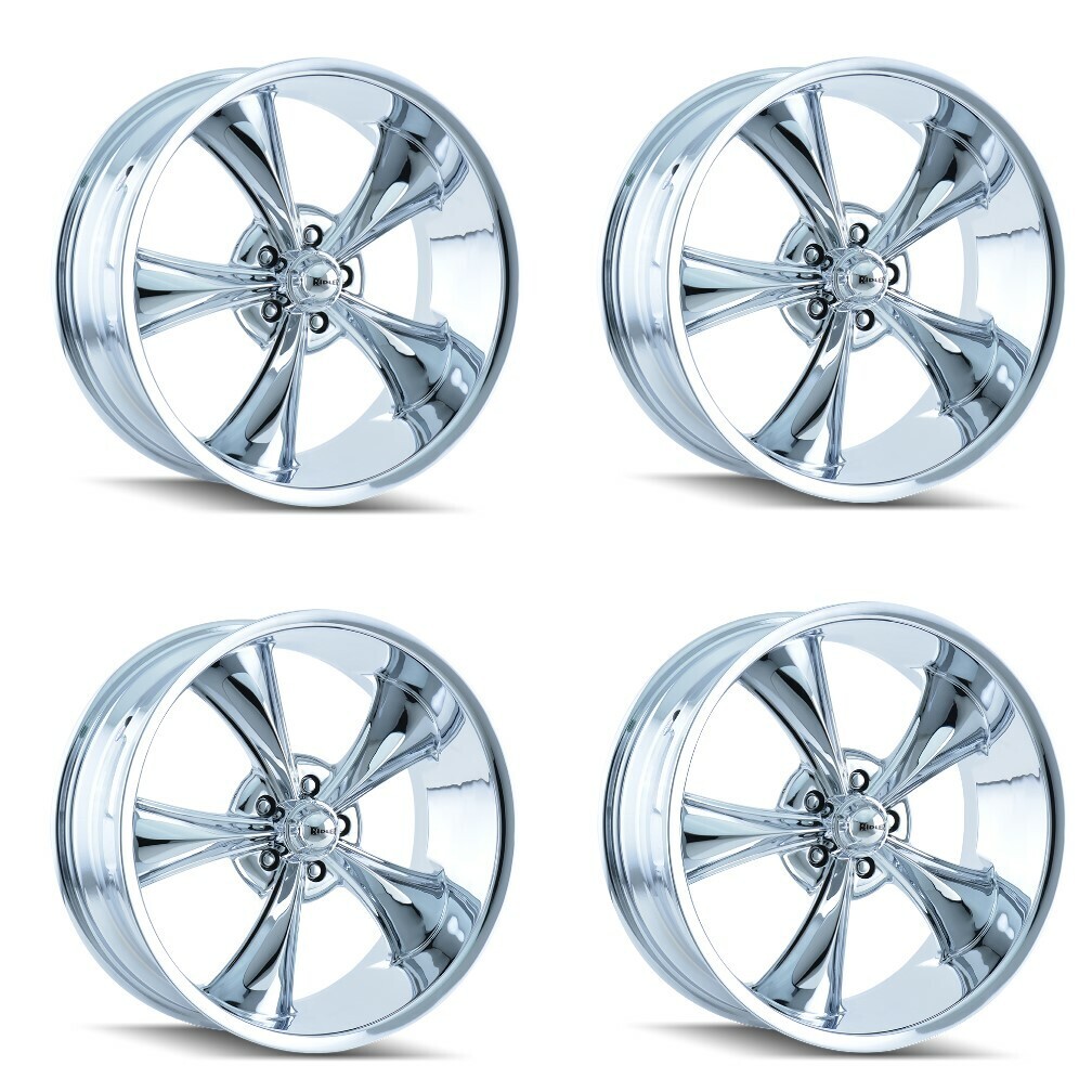 Set 4 18" Ridler 695 18x9.5 Chrome 5x5 Wheels 6mm Rims For Jeep Chevy ...