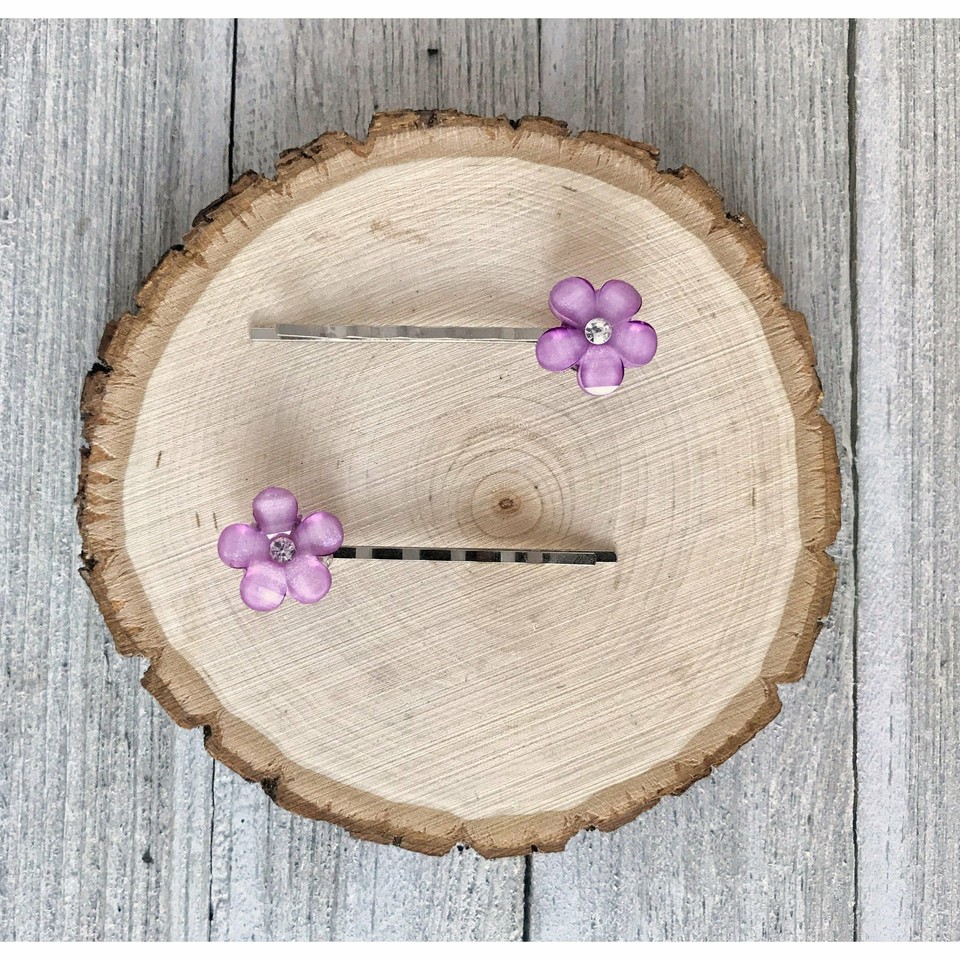 Purple Flower Hair Pin, Purple Bobby Pin, Womens Hair Pins, Floral ...