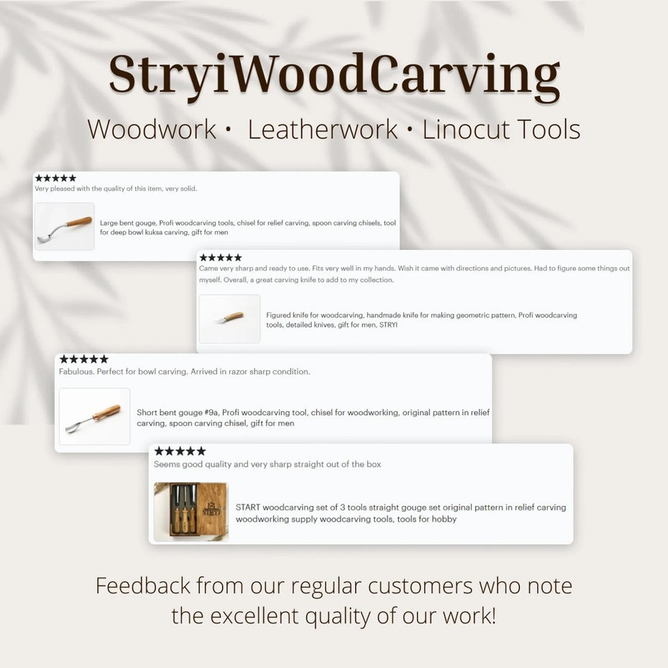 Revers Bent Gouge 1" STRYI,Carving grapes,Relief carving tools,Back ...