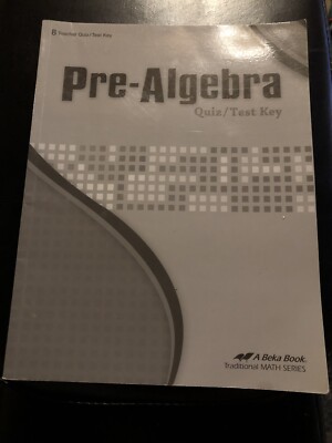 Abeka Pre Algebra Test Quiz Key 8th Grade | eBay