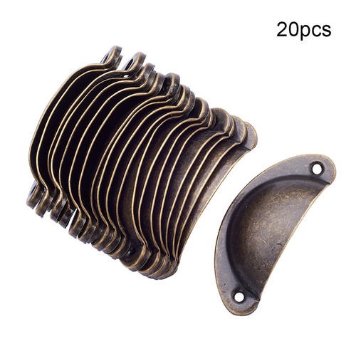 20Pcs Metal Shell Pull Handle Retro Style for Cupboard Door Drawer ...