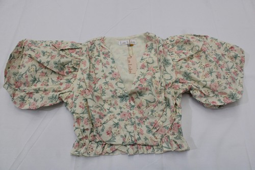 Las Lolas Women's Half Puffy Sleeve Cami Fllower Top CB7 Multi Size XS ...