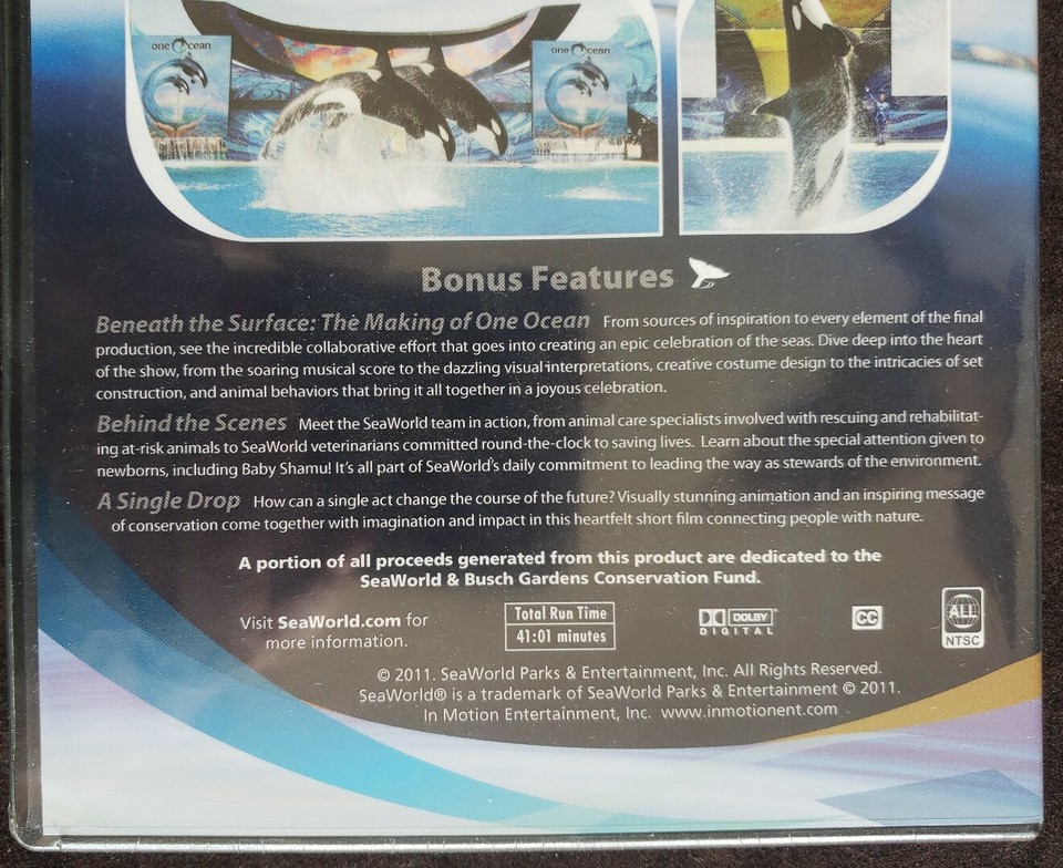 SeaWorld One Ocean At Seaworld DVD All New Shamu Show Brand New Sealed ...