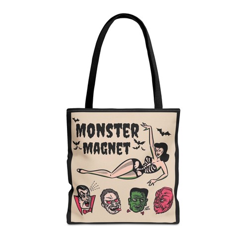 Cute Retro Horror Monster Pinup Tote Bag Goth Gothic Alt Rockabilly ...