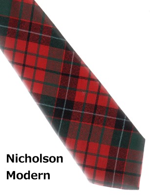 Tartan Tie Clan Nicholson Nicolson Red Modern Scottish Wool Plaid | eBay