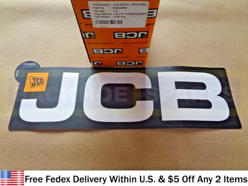 JCB BACKHOE - GENUINE JCB DECAL 350 MM x 109 MM (13 1/4" x 4 3/10 ...