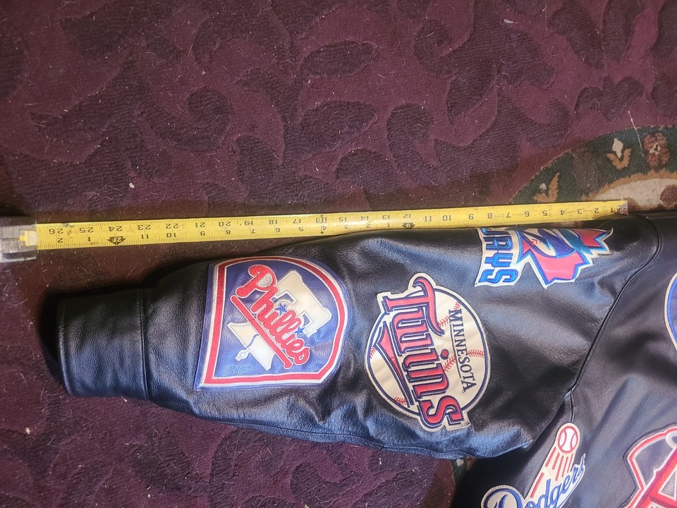 Vintage Jeff Hamilton MLB Logos Patches Leather Jacket Size 4xl | eBay