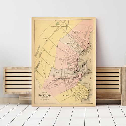 Old Map of Rockland, ME 1894 - Vintage Rockland Maine Art | eBay