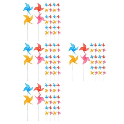 4 Count Windmill Craft Colorful Windmills Garden Decoration Plastic ...