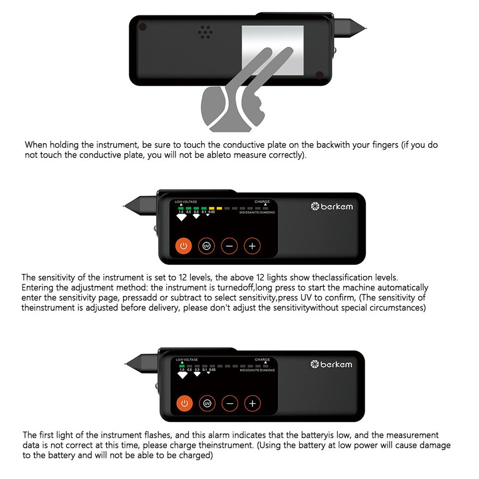 Professional Jewelry Diamond Tester Pen Rechargeable for Gemstone ...