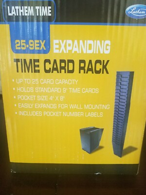 Lathem Time 25-9EX Expanding Time Card Rack 25 Pockets w Numbers For 9 ...