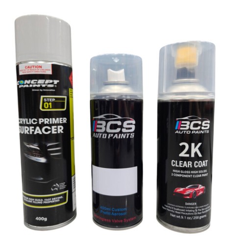 Car Touch Up Paint 2k Aerosol Kit - Suit LDV - Blanc White M001 3 Can ...