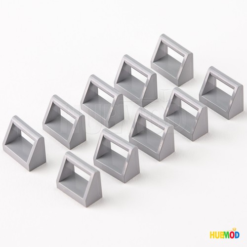 Lot of 10 LEGO Light Bluish Gray Modified Tile Clamp 1x2 2432 w/ Bar ...