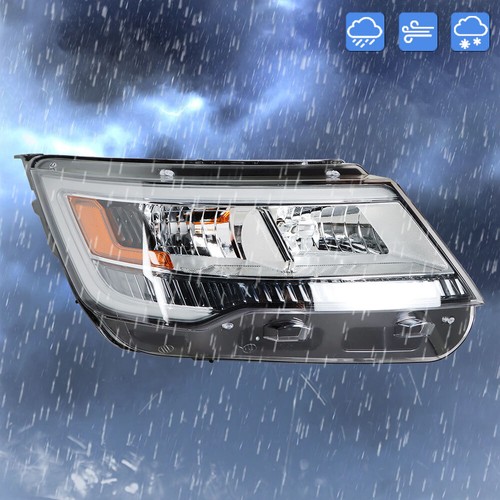 Right Headlight For 2016 2017 2018 Ford Explorer Halogen w/LED DRL ...