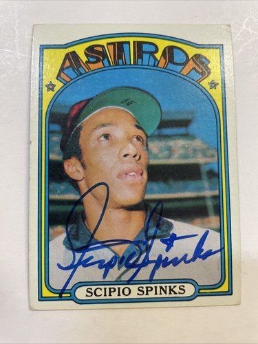 1972 Topps Baseball Scipio Spinks Autographed Card #202 Houston Astros ...