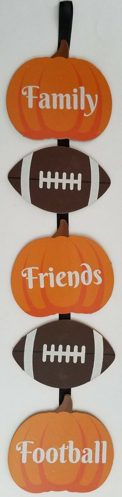 Autumn Thanksgiving Wall Decor Footballs & Pumpkins Boards 25”H x 5.5”W ...