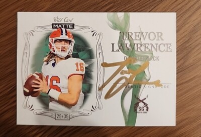 Trevor Lawrence Smoking Guns Wild Gold Auto Signed Card Matte Rookie RC ...