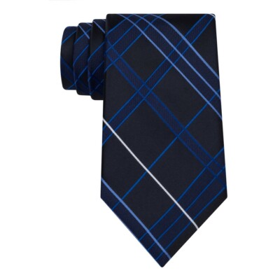 George 6W97-1621 Necktie Dress Tie Regular Blue Modern Plaid | eBay