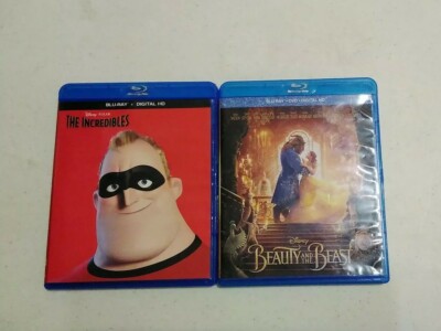 THE INCREDIBLES & BEAUTY AND THE BEAST 2-Bluray BUNDLE No Digitals USED ...