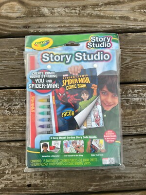 * Crayola Story Studio SPIDER-MAN Comic Book Creator Kit Colored ...