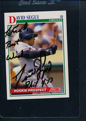 1991 Score #362 David Segui Orioles Signed Auto *42253 | eBay