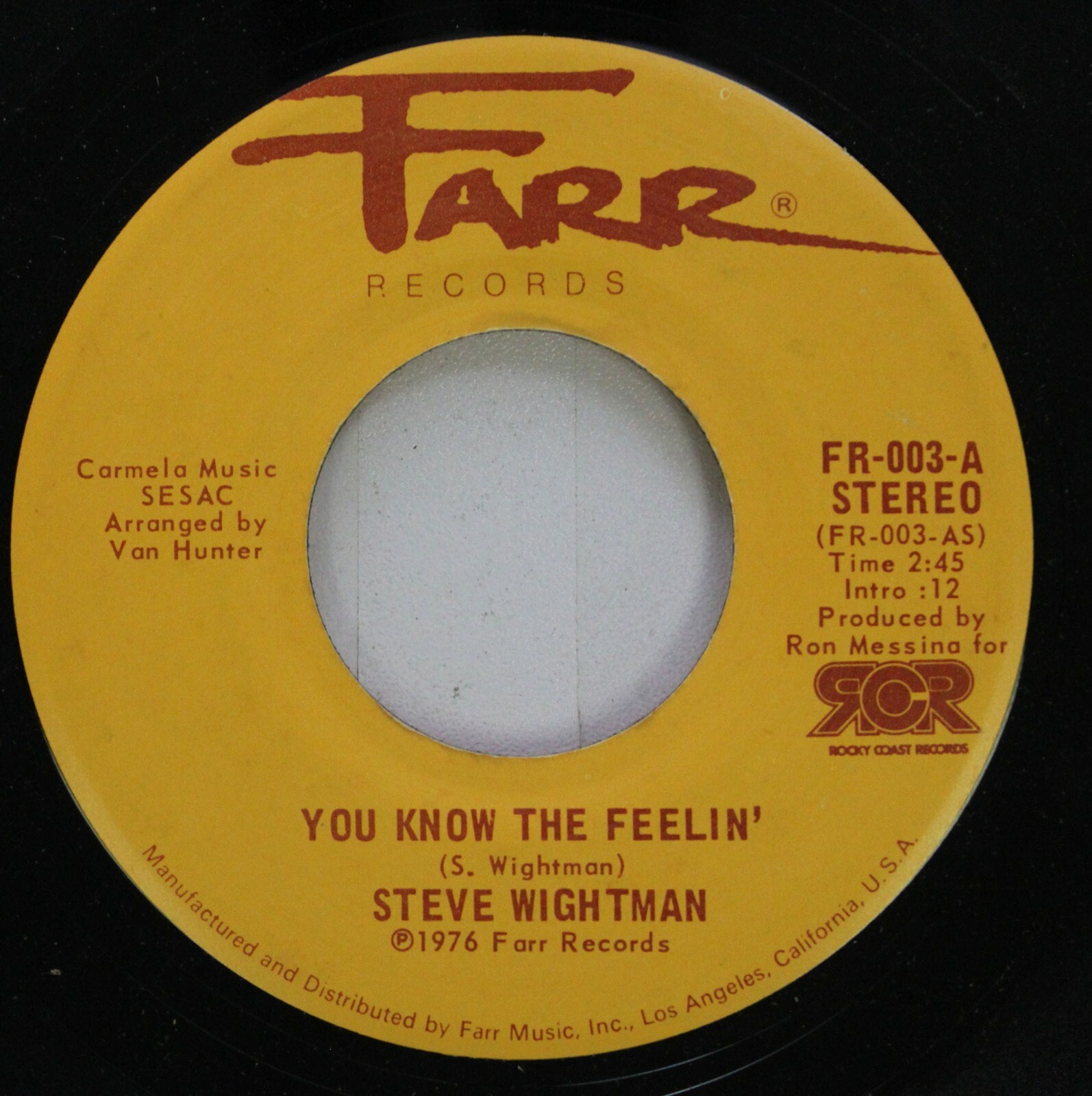 Rock 45 Steve Wightman - You Know The Feelin / Misty Mornin On Farr | eBay