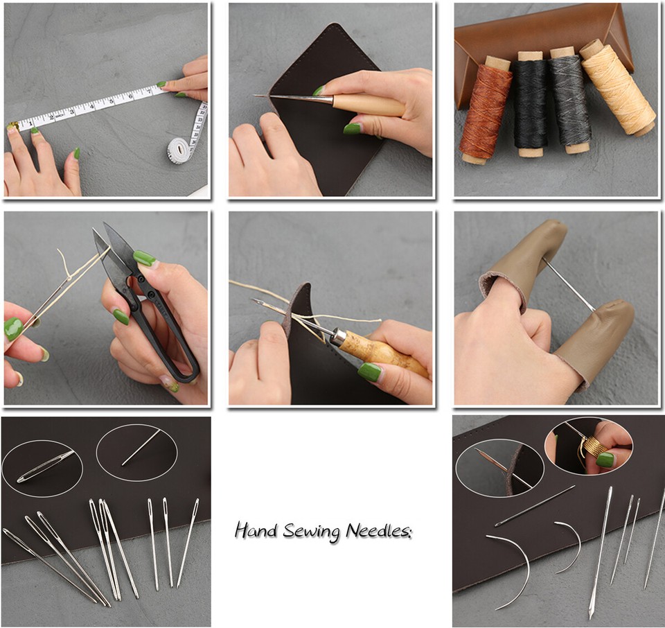 Leather Thread Stitching Needles Awl Hand Sewing Leather Upholstery ...