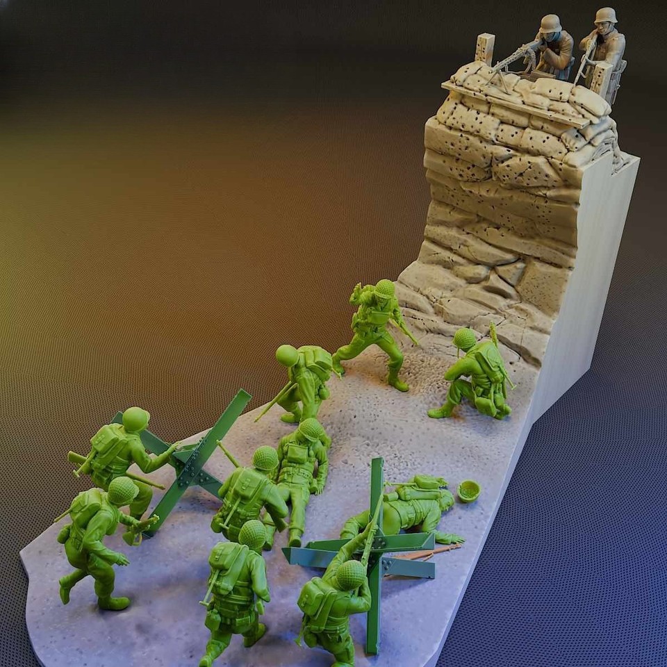 1/35 Scale WwII US Military Landing At Omaha Beach 12 Figure Resin ...