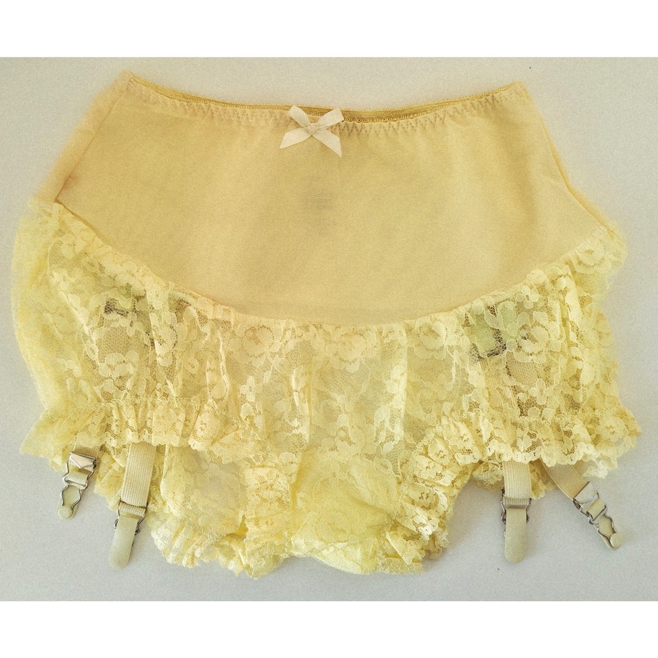 VINTAGE *NEW* 1960's ILGWU Women's Yellow High Waist with Lace Garter ...