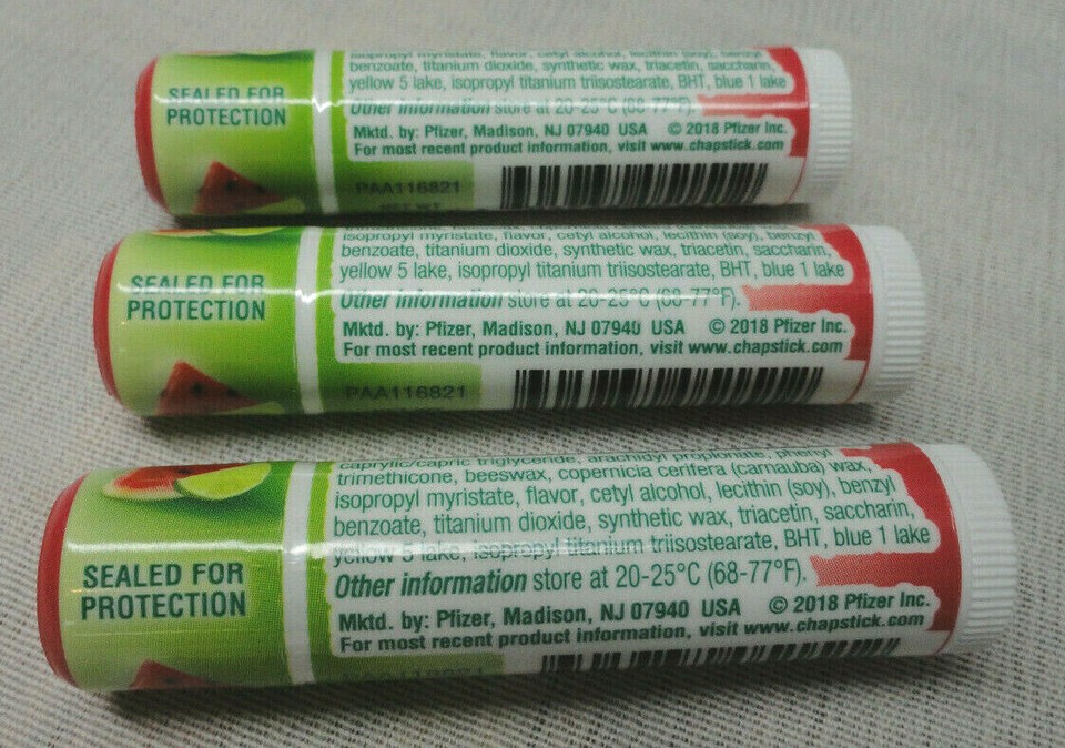 3-PACK CHAPSTICK WATERMELON LIME 0.15 OZ. EACH TUBE, NEW FAST FREE ...