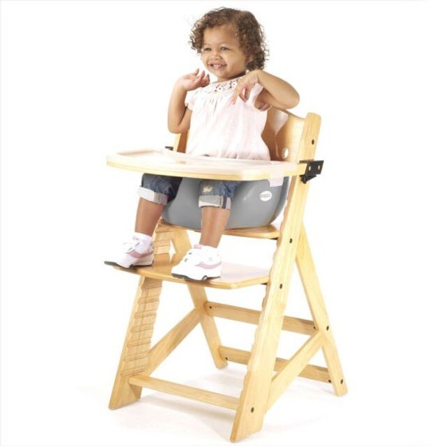 NEW Keekaroo Adjustable Height Right Infant Seat Insert Wood High Chair ...