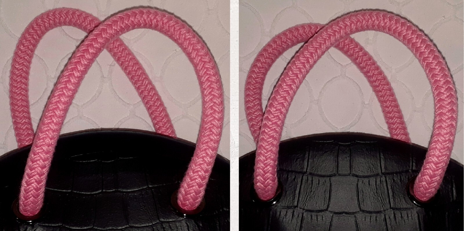 OBAG BLACK & PINK Round Coccodrillo Inverno Embossed Eva Compound Beach ...