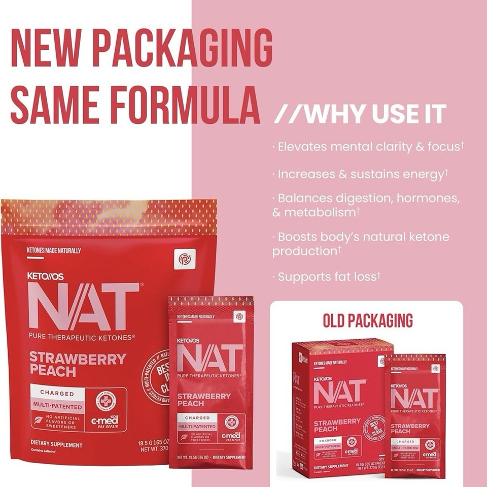 🔥💪🏼 PRUVIT NAT KETO OSz Strawberry Peach Flavor. 20 Packets. FREE ...
