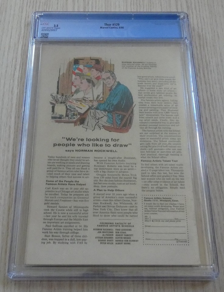 Thor #129 Marvel Comics 1966 The Verdict of Zeus - CGC 3.5 | eBay