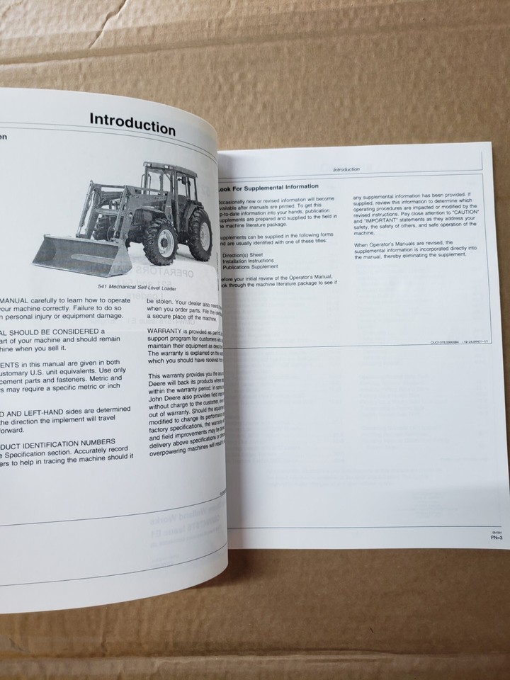 ONE - John Deere 521 541 Loaders Operators Manual OMW47578 | eBay