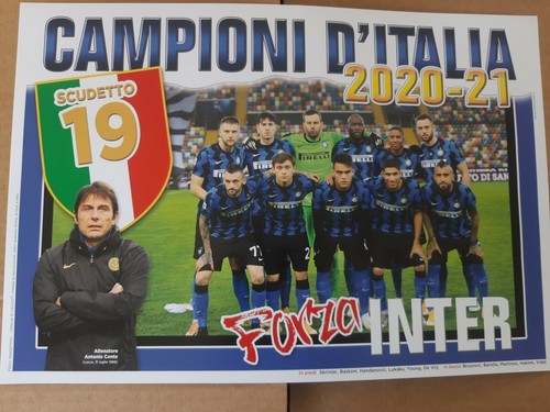 Maxi Poster Team FC Inter Campioni D'Italia 2020/2021 Shield N°19 ...