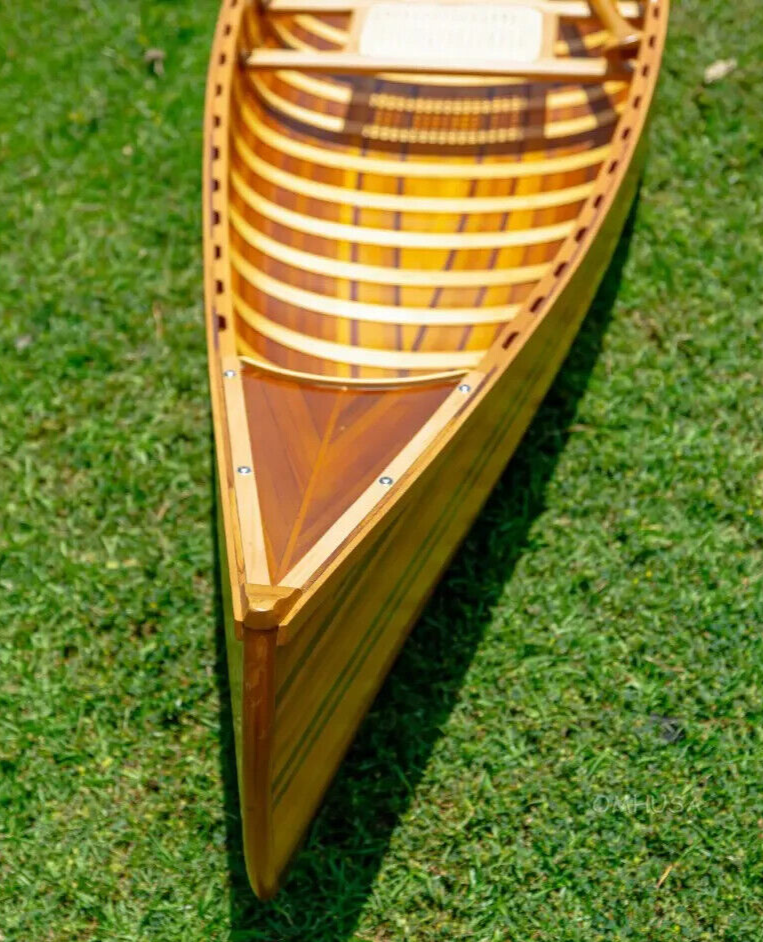 Large Display Cedar Strip Built Canoe 10' Wooden Model Boat Woodenboat ...