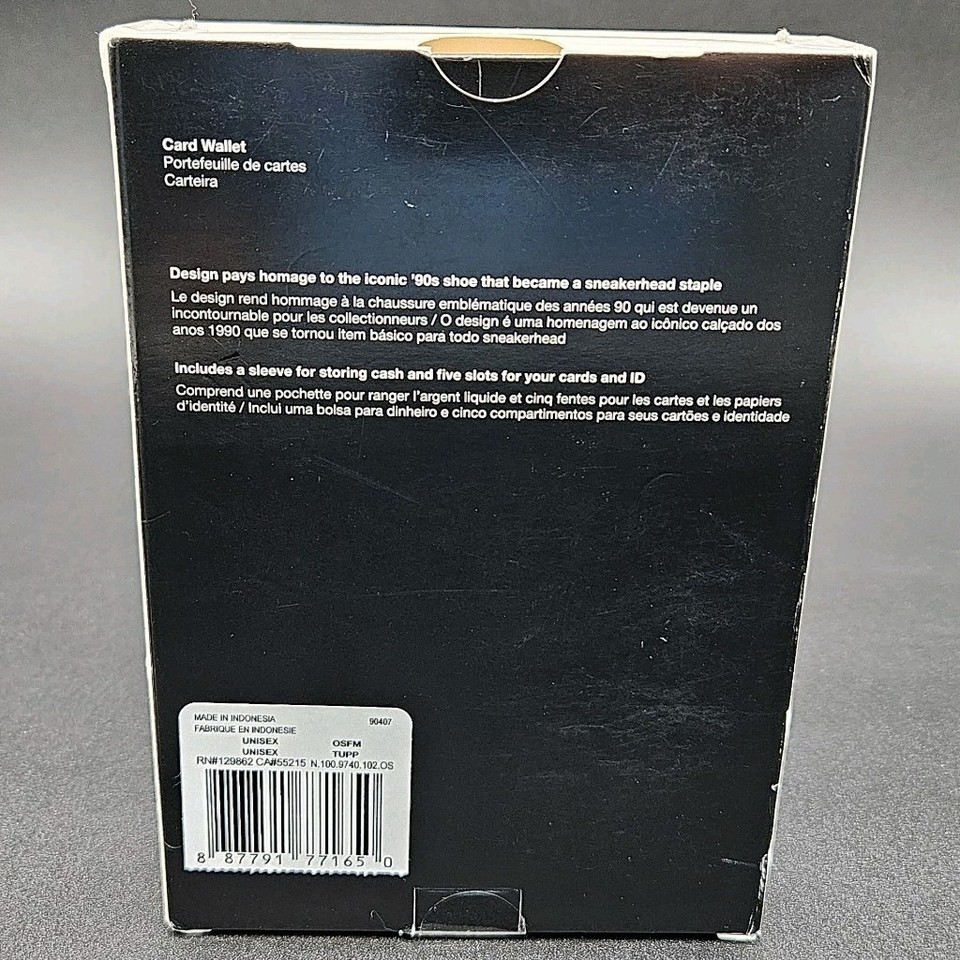 Nike Air Max 90 Card Shoe Wallet White Black Icon Slim 5 Slots Swoosh ...