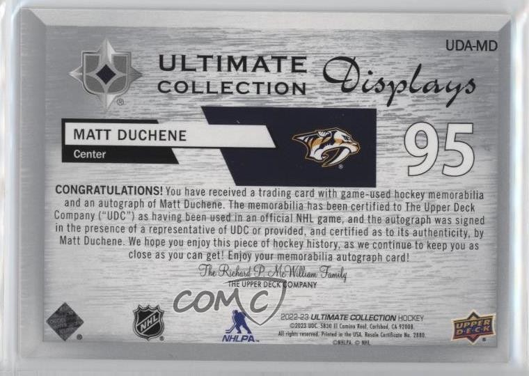 2023 Ultimate Collection 2022-23 Update Displays Jersey Matt Duchene ...