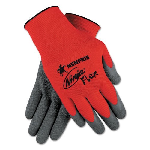 MCR Safety Ninja Flex Palm Gloves, EN388: 3131, 10", Large, Red/Gray ...
