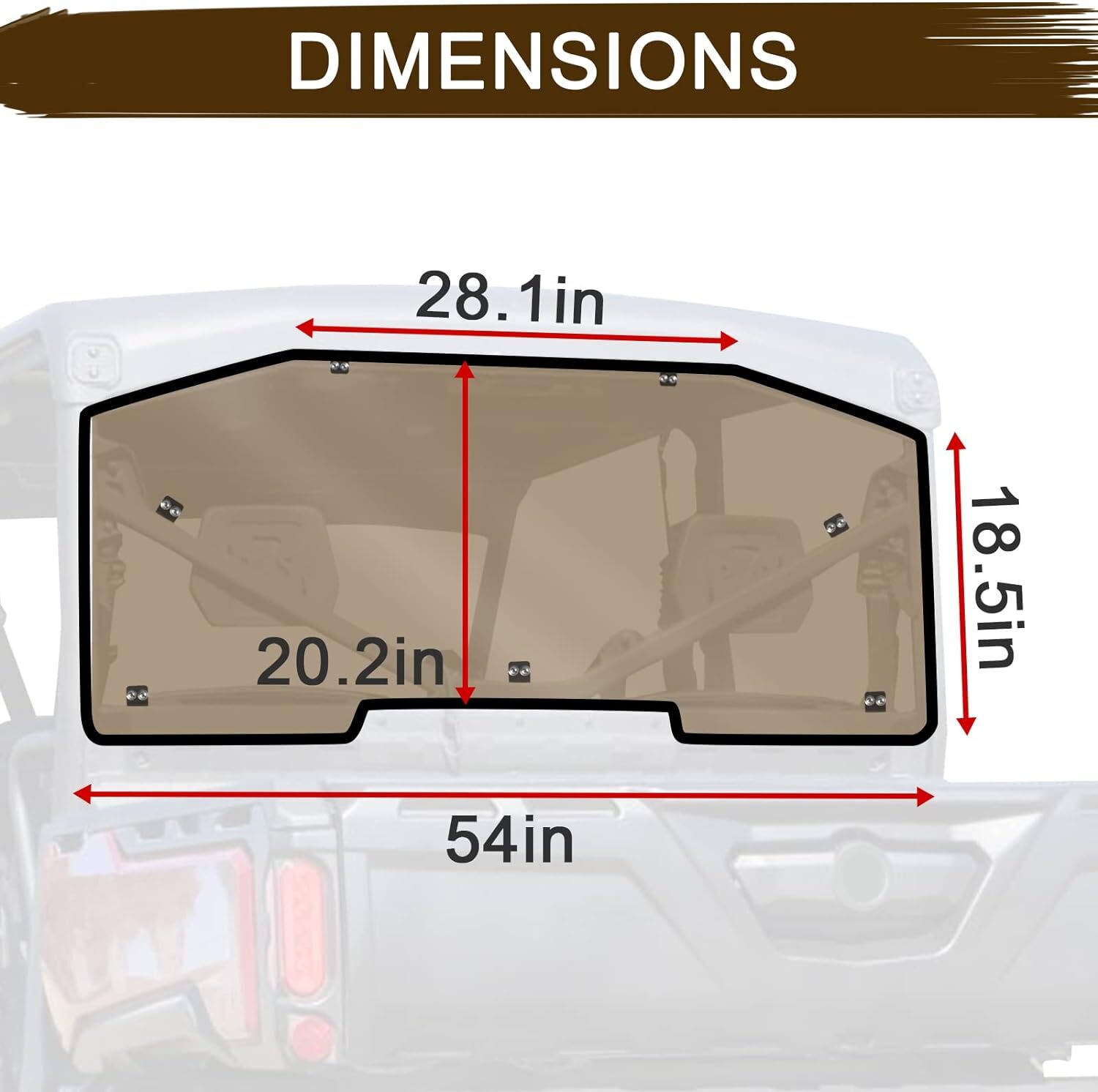 Full Tint Back Window Rear Window for Can-Am Defender 16-23 HD5 HD8 ...