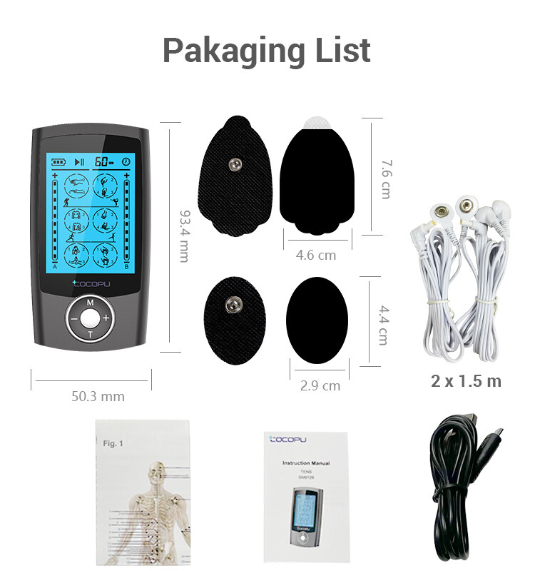 COCOPU 24 Modes Tens Unit Muscle Stimulator Machine Pulse Massager Pain ...