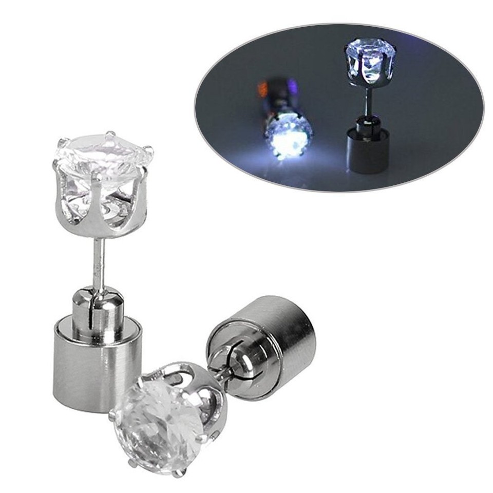 Color Changing Lighting Up LED Earrings Studs Flashing Christmas Xmas ...