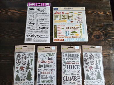 Royal + Rub-Ons Transfers - Camping Hiking Fishing LARGE LOT - RETIRED ...