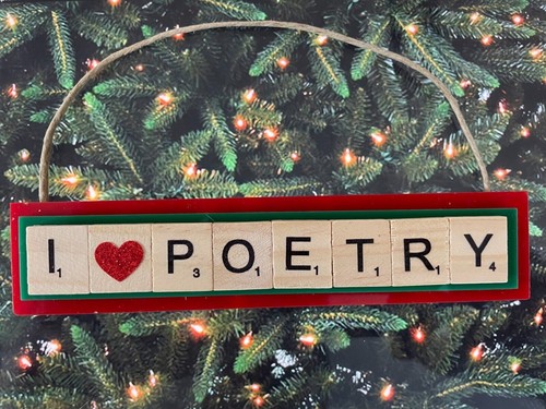 I Love Poetry Christmas Ornament Scrabble Tiles Handcrafted Poems Books ...