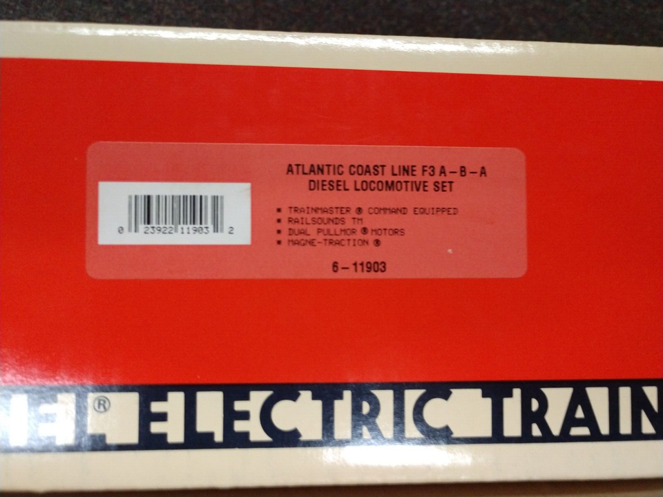 1996 Lionel 6-11903 Atlantic Coast Line ACL F3 A-B-A w/TMCC/RailSounds ...